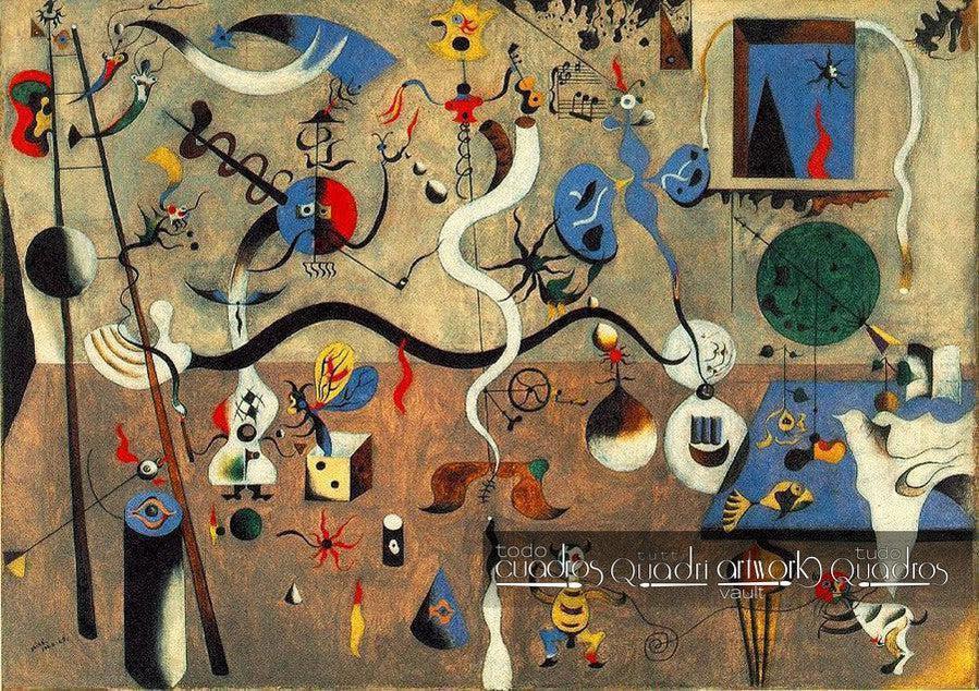 Il carnevale di Arlecchino di Miró, replica d'arte, quadro.